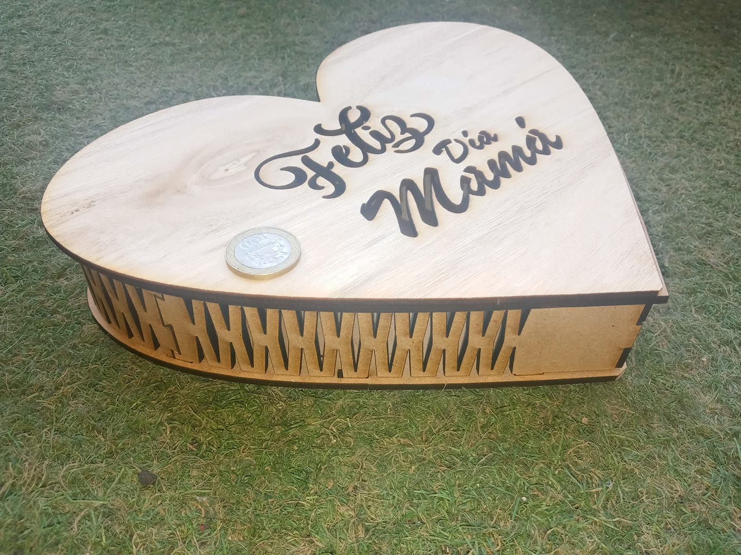 Caja Día De La Madre Corazón C4v Laser Banco De Diseños
