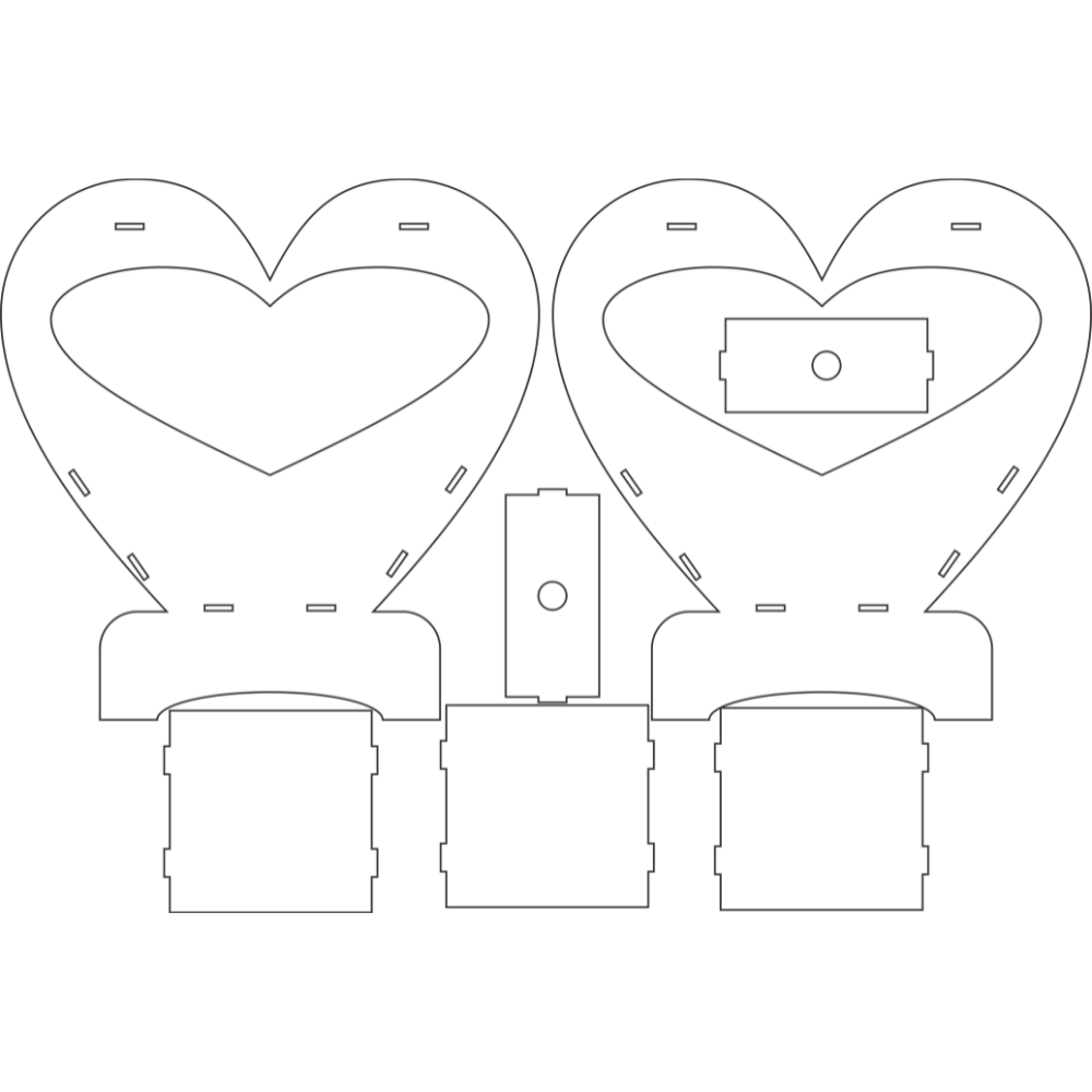 Caja Forma De Corazón C4v Laser Banco De Diseños